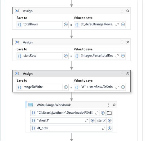 write range dynamically each week based on end of data last row