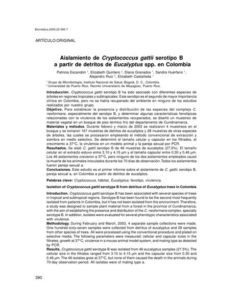 Pdf Isolation Of Cryptococcus Gattii Serotype B From Detritus Of Pdf Isolation Of Cryptococcus Gattii Serotype B From Detritus Of