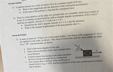 Solved 5 A Particle Travels In A Circle Of Radius 10 M At A