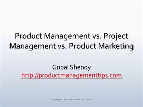 Product Management Vs Project Management Pptx Business Business