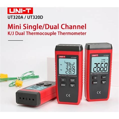 UNI-T UT320A UT320D Thermometer Mini Contact K/J Type Single Dual ...