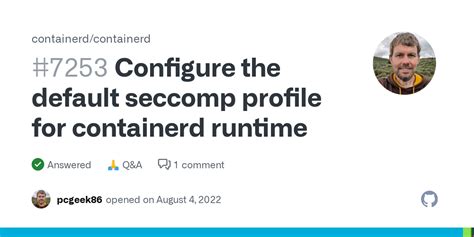 Configure The Default Seccomp Profile For Containerd Runtime
