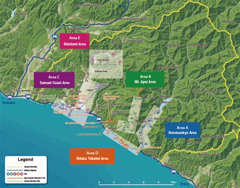 Geopark Area Map Mt Apoi Geopark
