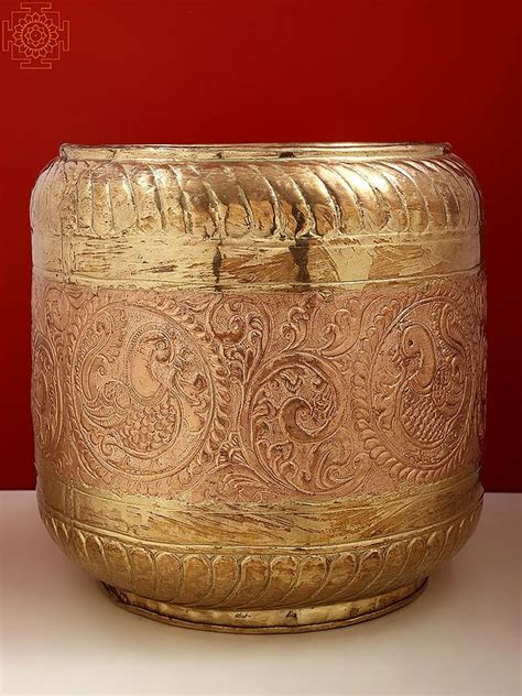 12 Copper And Brass Designer Flower Planter Exotic India Art