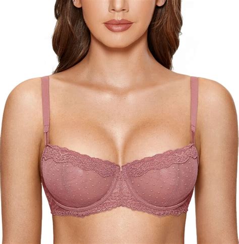 Dobreva Womens Sexy Lace Unlined Underwire Balconette See Through