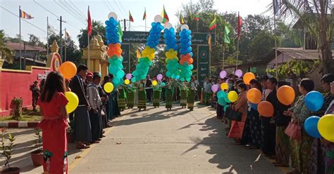 သာယာဝတီမြို့နယ်၌ ၇၅ နှစ်မြောက်စိန်ရတုလွတ်လပ်ရေးနေ့ကို ကြိုဆိုဂုဏ်ပြုသောအားဖြင့် ကျောင်းစုလမ်းက