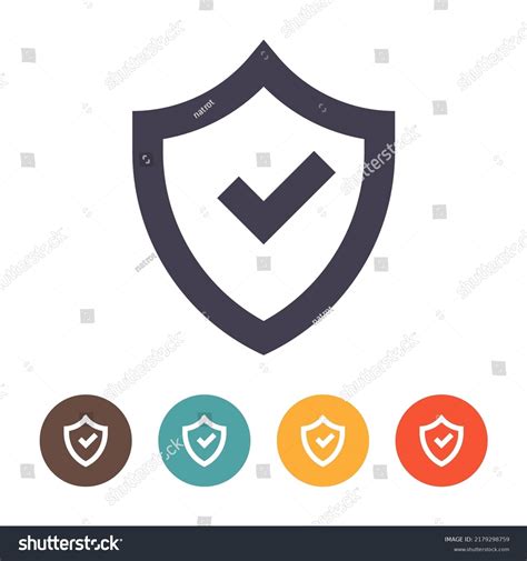 Shield Checkmark Icon On White Background Stock Vector Royalty Free 2179298759 Shutterstock
