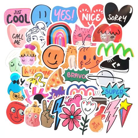 한국 사랑스러운 웃는 얼굴 멋진 만화 스티커 가방 스케이트 보드 노트북 수하물 냉장고 전화 자동차 스타일링 37 개스티커 Aliexpress