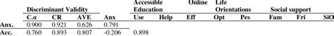 Construct Reliability And Discriminant Validity Internal Consistency Download Scientific
