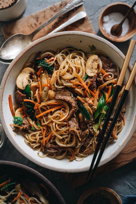 Japchae Korean Sweet Potato Noodles Omnivores Cookbook