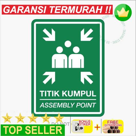 Jual Terlaris RAMBU SIGN K3 TITIK KUMPUL 30 X 40 Cm PLAT ALUMUNIUM