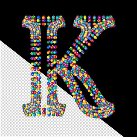 Premium PSD Symbol Made Of Small Spheres Letter K