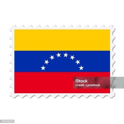 베네수엘라 우표 흰색 배경에 분리된 베네수엘라 국기가 있는 엽서 벡터 그림 고무도장에 대한 스톡 벡터 아트 및 기타 이미지