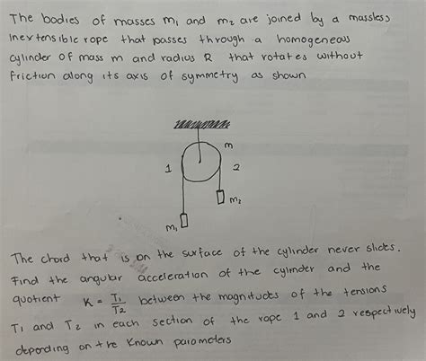 Solved The Bodies Of Masses M1 And M2 Are Joined By A
