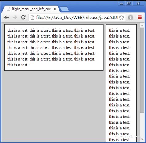 Right Menu And Left Content Layout In Html And Css