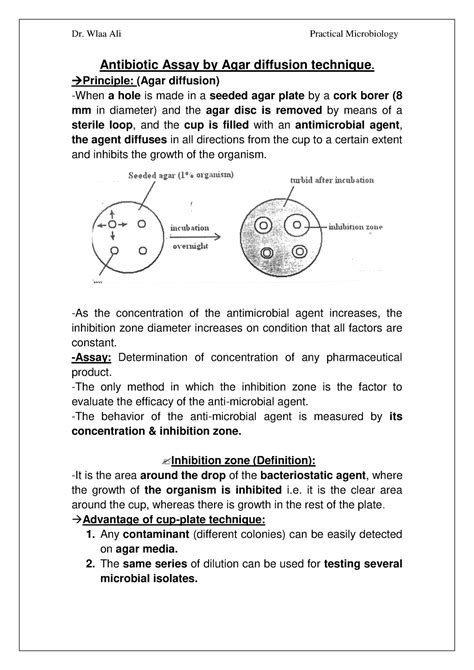 Antibiotic Assay By Agar Diffusion Technique 2019 Dr Wlaa Ali