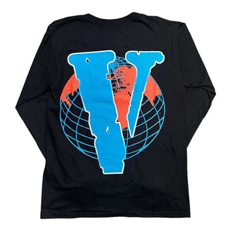 Vlone X Juice Wrld 999 Globe Long Sleeve Tee Shirt Black Grailed
