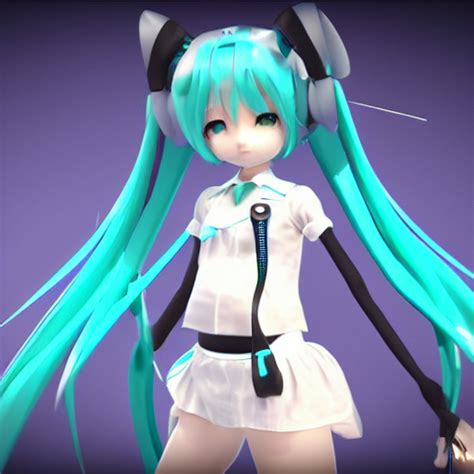KREA AI Hatsune Miku V 4 3 D High Detailed Model Mmd Ble