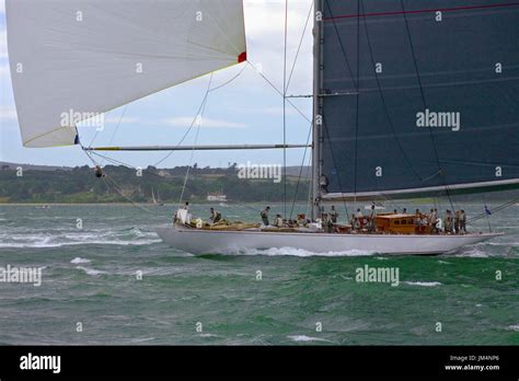 J Class Yacht Ranger J5 In The Solent Regatta July 2012 A Crew