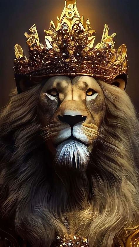 White Ceramic Lion With Crown
