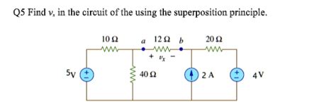 solved q5 find v in the circuit of the using the superposition