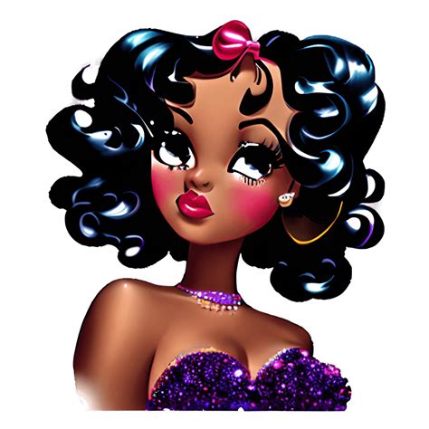 Wunderschönes Melaninschwarzes Betty Boop Pin Up Girl · Creative Fabrica