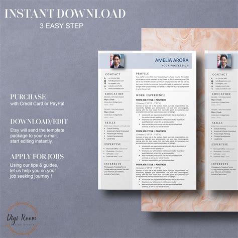 Modern Executive Resume Template Professional Resume Template Cv