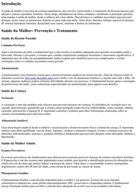 PPT Saúde da mulher prevenção e tratamento das doenças do sistema