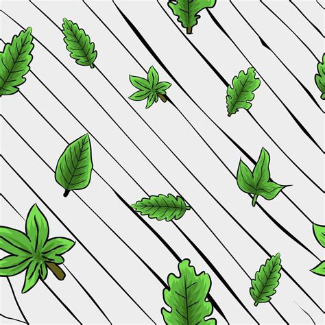 Vector Seamless Pattern Leaf Sugar Fresh Vector Illustration Green Abstract Tecture Line