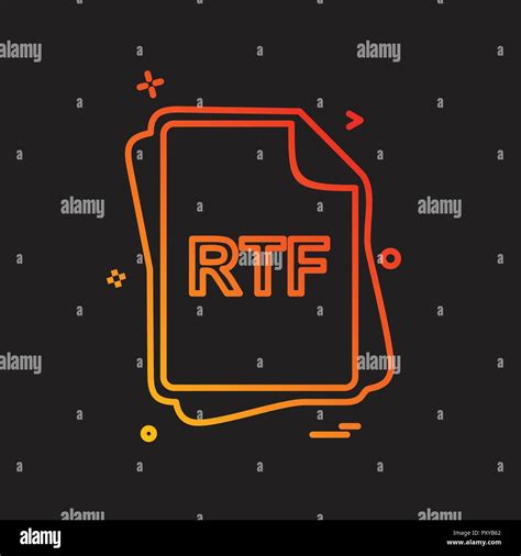 Rtf File Type Icon Design Vector Stock Vector Image And Art Alamy