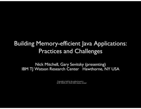 memory efficient java tutorial practices and challenges pdf