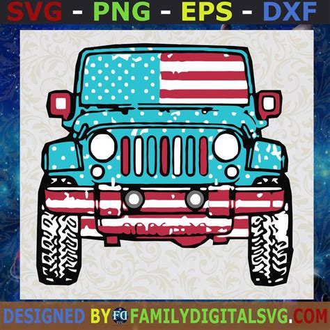Jeep American Svg Jeep Svg Jeep Silhouette Amarican Flag Jeep Svg