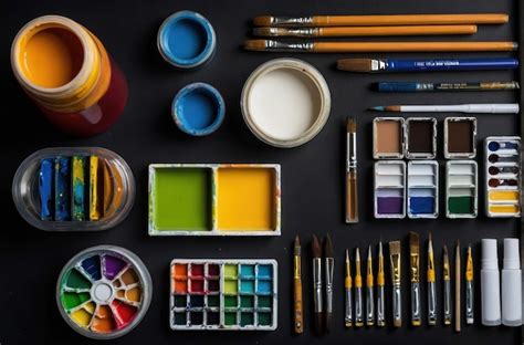 Premium Photo Artists Palette And Tools