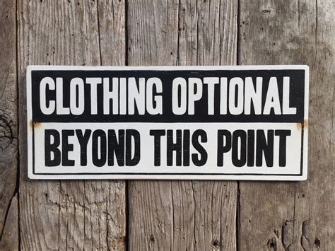 Clothing Optional Sign Handmade Screen Printed Sign Nude Etsy