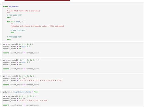 Solved Write A Python Class Called Polynomial That