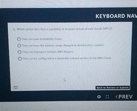 KEYBOARD NAV B Which Option Describes A StudyX