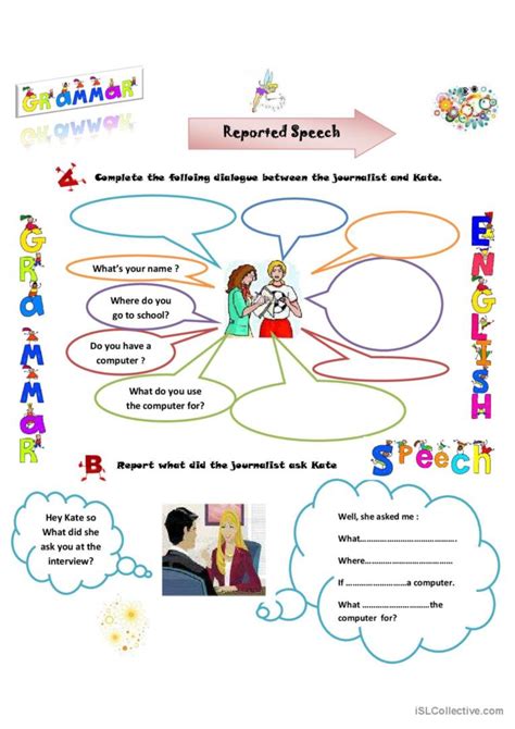 Reported Speech General Gramma English Esl Worksheets Pdf And Doc