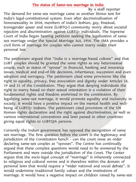 Report Writing 96 Same Sex Marriage In India Pdf Marriage