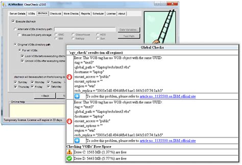 Clearcheck Health Checks For Clearcase Vobs
