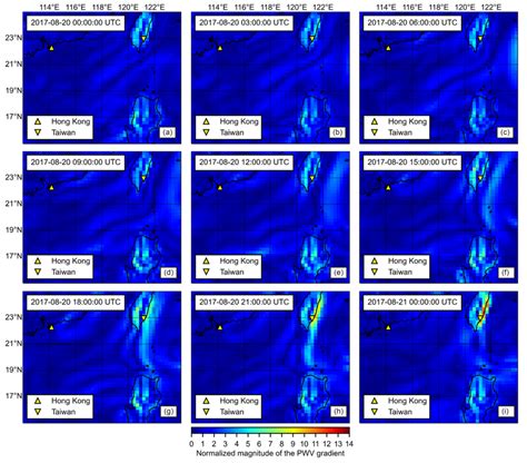 Normalized Magnitude Of The Spatial Gradient Of Pwv In Hong Kong And