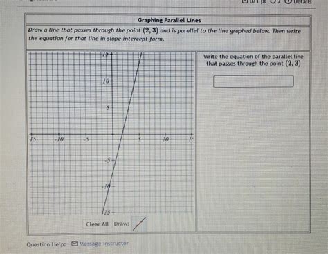 Solved Details Graphing Parallel Lines Draw A Line That