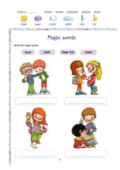 Magic Words Worksheet Ingles Basico Para Niños Material Escolar En