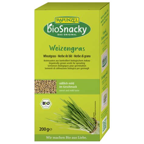 Bio Product Wheatgrass Biosnacky Rapunzel Naturkost