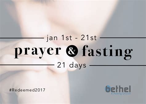 21 Days Of Prayer And Fasting Bethel Church