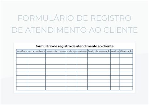 Modelos De Planilhas Registros De Atendimento Para Microsoft Excel E