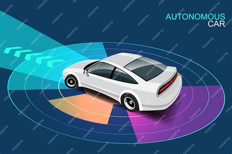 Free Vector Autonomous Smart Car Automatic Wireless Sensor Driving On