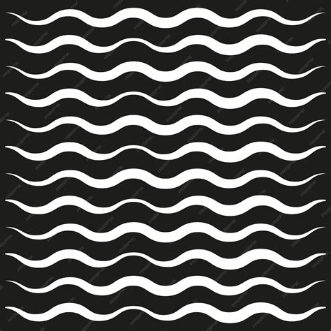 Premium Vector White Wavy Lines Seamless Wave Pattern Black
