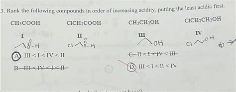 Solved Rank The Following Compounds In Order Of Increasing Chegg