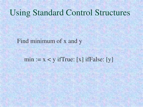 Ppt Mastering Smalltalk Control Structures Boolean Operations