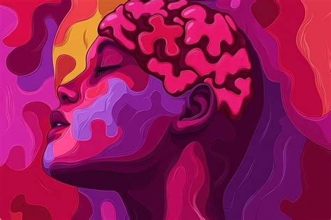 Abstract Depiction Of A Human Brain In Bold Colorful Patterns Symbolizing The Complexity Of